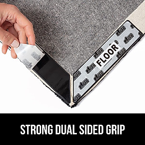 Gorilla Grip Antifatigue Mat and Rug Grippers, Rug Grippers Set of 8, No Curl Grippers or Side Bunch, Kitchen Floor Mat Size 39x20 in Black, Thick Ergonomic Standing Office Desk Mat, 2 Item Bundle