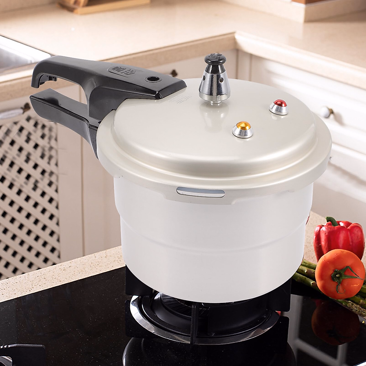 Cabilock 10 Quart Aluminum Pressure Cooker-Release Valve Aluminum Canning Pot Cooker Pot Stove Top Stove Safety