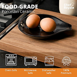 Ceramic Spoon Rest - 5 Inch Black Spoon Holder for Kitchen Counter - Perfect for Spoons, Ladles, Tongs, Spatulas, and Utensils