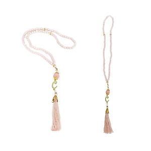 Prien Muslim Prayer Rug with Tasbih and Portable Bag, Muslim Gift for Women Men, Mubarak Islamic Box, Soft Mat Islam Gifts Set, Turkish Sajadah for Ramadan, Eid, Hajj, Travel, Pray (Powder Pink)