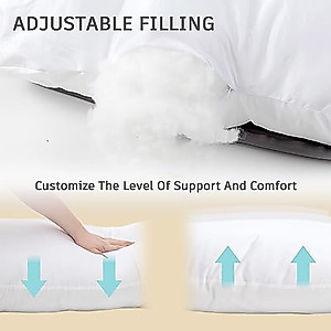 DOWNCOOL Pregnancy Pillow, U Shaped Body Pillow for Pregnancy, 55 Inch Khaki Maternity Pillow with Removable Cover for Sleeping,Support for Back, HIPS, Legs, Belly