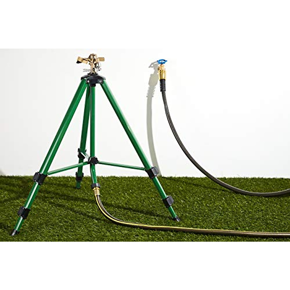 Orbit 58308Z Brass Impact Sprinkler on Tripod Base, Green