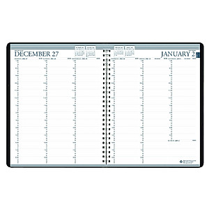 House of Doolittle Recycled Professional Weekly Planner, 15-Minute Appts, 11 x 8.5, Black Wirebound Soft Cover, 12-Month (Jan to Dec): 2023