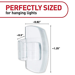 Command Outdoor Light Clips, Damage Free Hanging Outdoor Light Clips with Adhesive Strips, No Tools Wall Clips for Hanging Outdoor Lights and Cables, 20 Clear Clips and 24 Command Strips