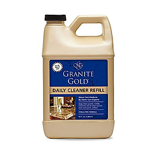 Granite Gold Daily Cleaner Refill Streak-Free Cleaning for Granite, Marble, Travertine, Quartz, Natural Stone Countertops, and Floors, 64 Fluid Ounces, 1-Pack