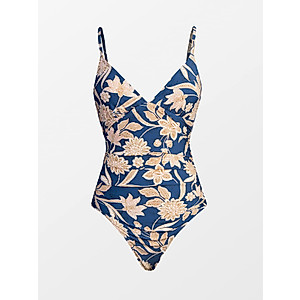 CUPSHE Women One Piece Swimsuit Bathing Suits Paisley Print Deep V Neck Tummy Control Low Back Adjustable Straps