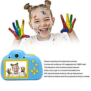 Sanpyl Kids Digital Camera, 2.4 Inch 1080P 1020mAh Rechargeable Video Cameras Toy with 32GB Storage Card, Christmas Birthday Gifts for 3 to 12 Year Old Boy Girl (Blue)