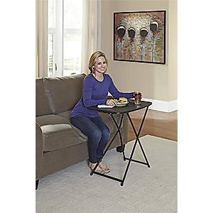 COSCO Multi-Purpose, Adjustable Height Personal Folding Activity Table, 2 Pack, Black