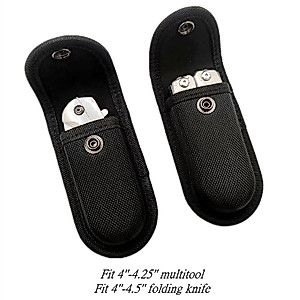 Nylon Case Belt Loop for 4''-4.25'' Multitool,Horizontally Carry Knife Sheath for 4.25''-4.5'' Wide Folding Pocket Knife,Nylon Pouch for Leatherman,Knife Holder Holster Black (Small Size) COHOMELARS