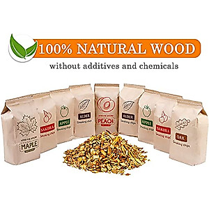 Zorestar Wood Smoking Chips for Smoker 9 pcs Variety Pack of Oak | Alder | Cherry | Apple Chips for Smoking and Grilling Plus Bonus e-Book