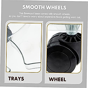 Homoyoyo Plastic Plant Caddy Plant Stand with Wheels Rolling Plant Stand with Casters Heavy Duty Bonsai Planter Pot Round Planter Potted Plants Flowerpot Base Garden Flowerpot Base Car Tray