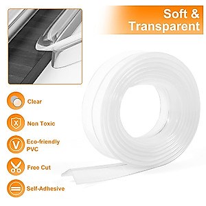 Pretaped Silicone Edge Protectors, Edge Corner Protectors Guards Baby Proofting, Furniture Table Edge Protectors Soft Silicone Bumper Strip for Cabinets, Tables, Drawers 1.5CM*1.5CM Wide 3.3FT Long