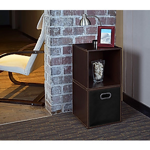 Niche Cubo Storage Set - 2 Cubes and 1 Canvas Bin- Truffle/Black