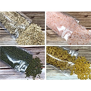 100 Pack Clear Mylar Stand Up Bags - 5.5x7.8 Inches Resealable Food Storage Zipper Pouches, Sealable Plastic Packaging Sample Pouch Bag - Clear