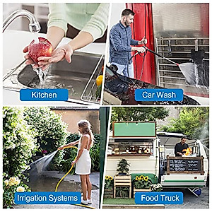 DC HOUSE 42-Series Brushless Motor Water Transfer Pump 110V 5.5GPM 55PSI, RV Water Pump 110 Volt Support Continuous Operation include 3/4" Garden Hose Adapters for Kitchen Bathroom RV Yacht