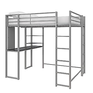 DHP Adobe Loft Bed, Silver, Full