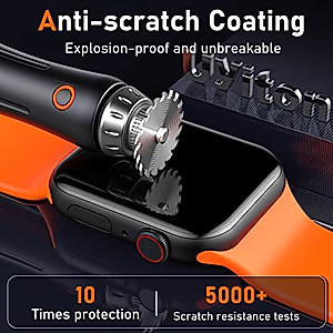 Uyiton Compatible with Apple Watch Series 8/7 45mm Screen Protector [Full Coverage][Auto-Alignment Installation Kit] HD Clear Bubble-Free Hard Coated Flexible PET Film for iWatch Cover 45mm, 2 Pack