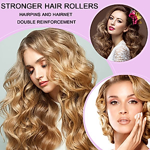 Hair Rollers, 12 Pack Salon Hair Dressing Curlers Self Grip, Hair Curlers for Long Hair, DIY Curly Hairstyle, Colors May Vary, Large