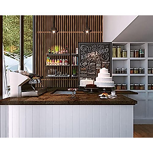 Wallniture Plat Stainless Steel Wall Shelf Heavy Duty Restaurant Bar Cafe & Home Kitchen Organization and Storage Shelf Set of 2 23.60" Silver