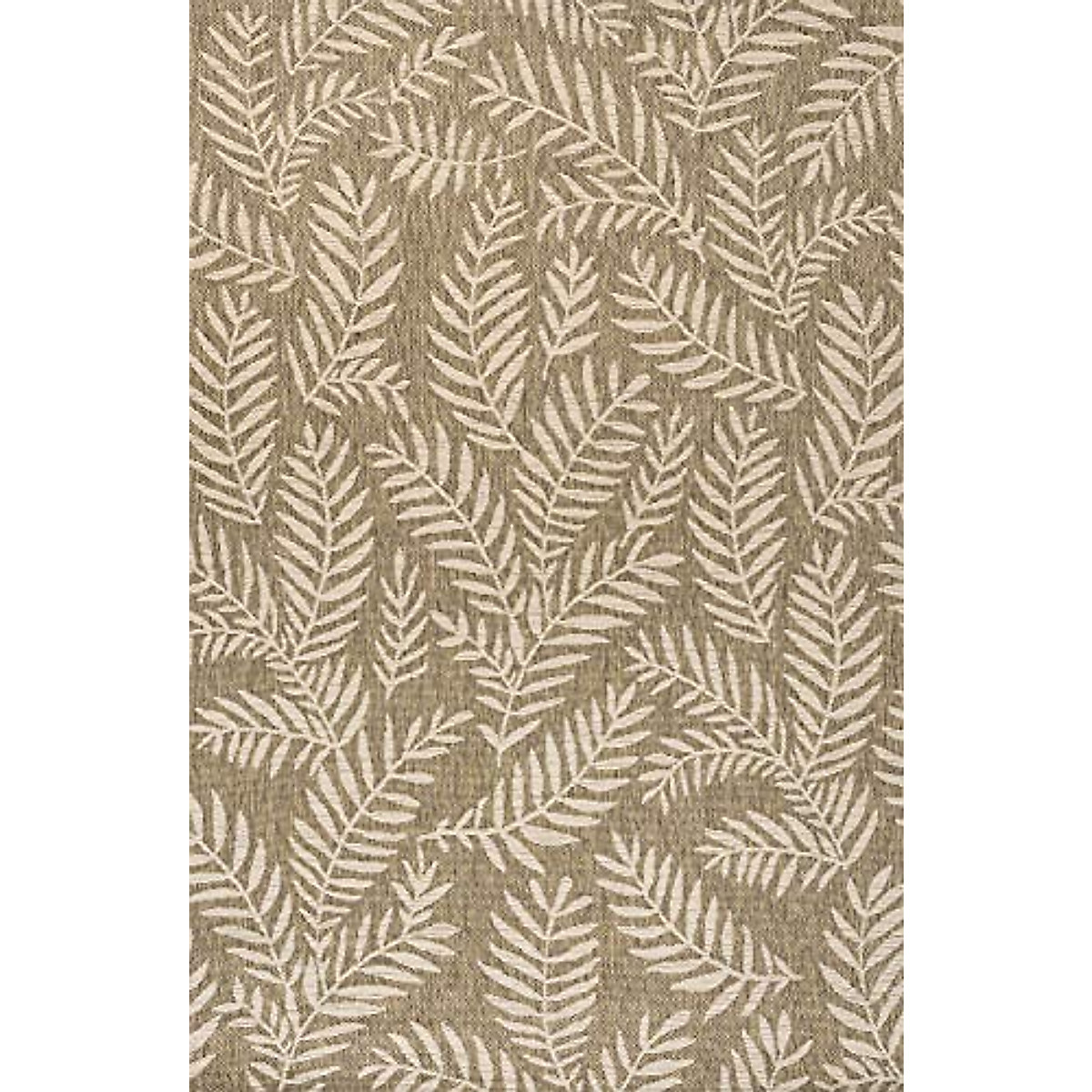 JONATHAN Y SMB119A-9 Nevis Palm Frond Indoor Outdoor Area-Rug Coastal Floral Easy-Cleaning Bedroom Kitchen Backyard Patio Non Shedding, 9 X 12, Brown/Beige
