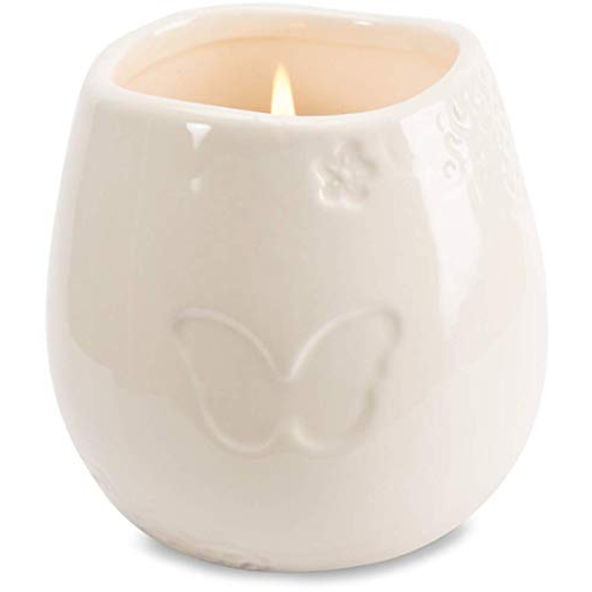 Pavilion Gift Company Light Your Way Memorial 19179 in Memory of Mother Ceramic Soy Wax Candle, White, 8 oz