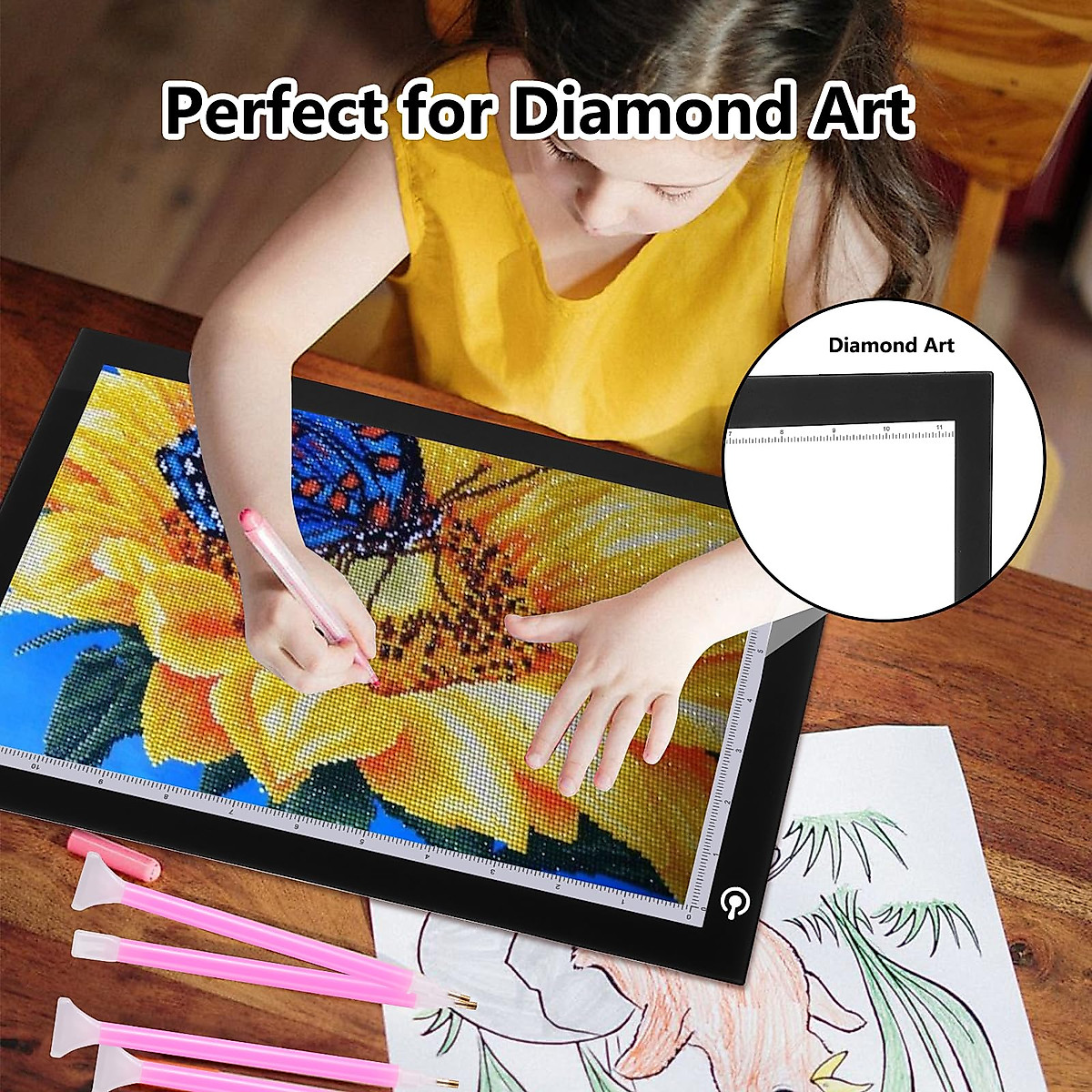 NXENTC A4 Tracing Light Pad, Ultra-Thin Tracing Light Box USB Power Artcraft Tracing Light Table for Artists, Drawing, Sketching, Animation