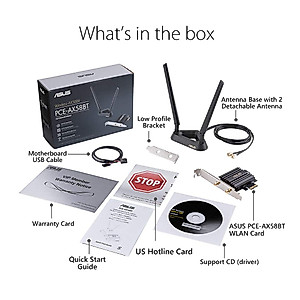 Asus AX3000 (Pce-AX58BT) Next-Gen WiFi 6 Dual Band PCIe Wireless Adapter with Bluetooth 5.0 - Ofdma, 2x2 MU-Mimo and Wpa3 Security,Black