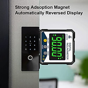 Magnetic Digital Angle Finder Protractor Inclinometer- Digital Inclinometer -Fast & Stable Measurement Tool with Magnetic Base and Backlit Display