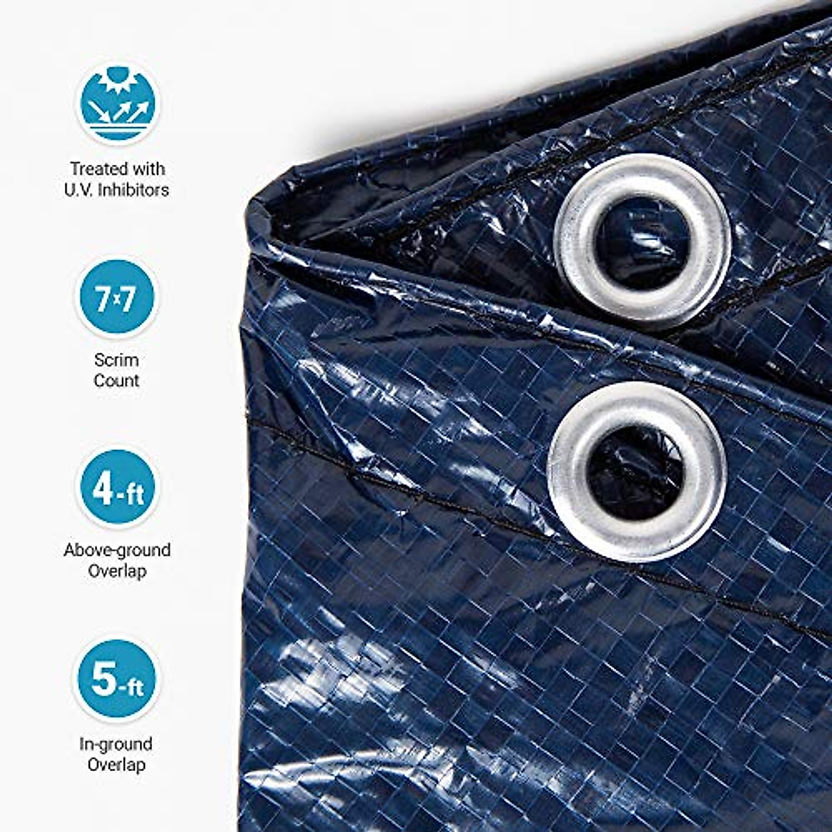 Blue Wave BWC732 8-Year 18 x 34-ft Oval Above Ground Pool Winter Cover, FT FT, Dark Navy Blue