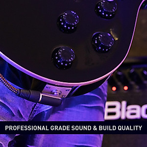 Pro Grade Right Angle Electric Guitar Cable 10 ft / 3m - Universally Compatible Instrument Cable/Guitar Cord 10 ft/Amp Cord for Electric Guitar - Guitar Amp Cord for Electric Guitar