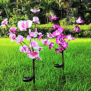 Crisist Solar Pathway Light, Beautiful Elegant Solar Power 2Pcs/Set Garden Light, for Home Outdoor