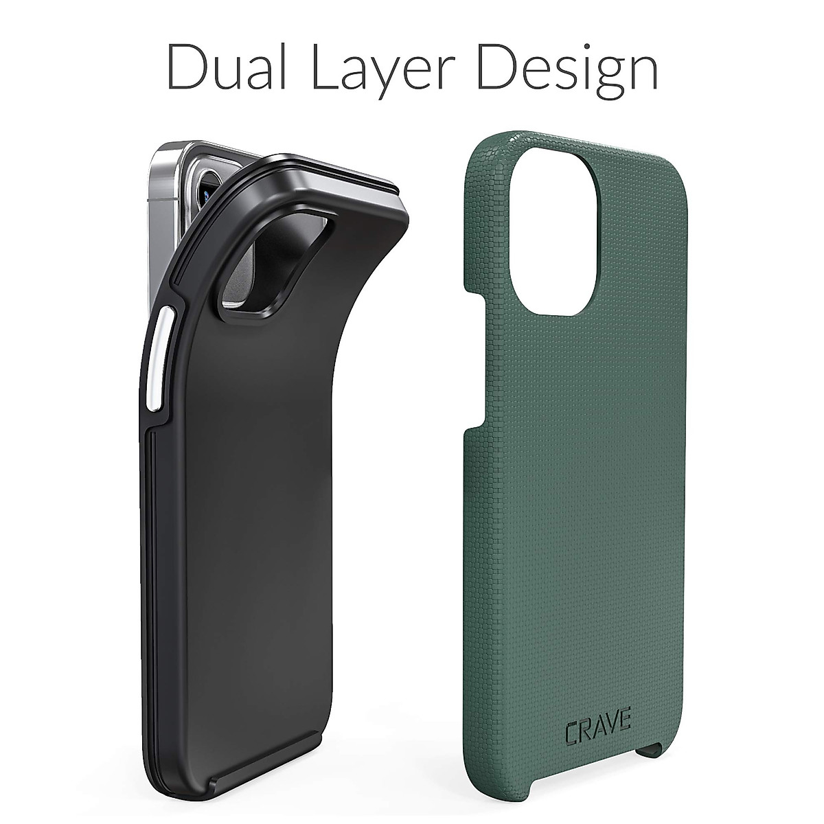 Crave iPhone 12 Mini Case, Dual Guard Protection Series Case for iPhone 12 Mini (5.4 inch) - Forest Green
