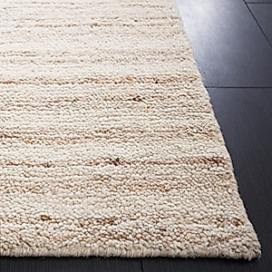 Safavieh Casablanca Collection 3' x 5' Beige/Ivory CSB792B Handmade Solid Wool 0.8-inch Thick Area Rug