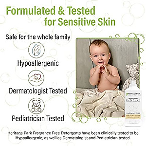 Heritage Park All-Purpose Fragrance Free, pH-Neutral Laundry Detergent - Dermatologist-tested, Sensitive Skin-Friendly, Ultra Concentrated (4 fl oz Trial Size)