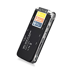 8GB Digital Voice Recorder Voice Activated Recorder for Lectures Audio EVP Recorder Mini Portable Tape Dictaphone with Playback Mp3 Player