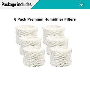Lemige 6 Pack HAC-504 Humidifier Filters for Honeywell Humidifier HAC-504, HAC-504AW, HAC504V1, HCM350, HCM-350W, HCM-300T, HCM-315T, HCM-600, HCM-710, Replacement Filter A,