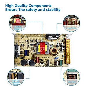 inShareplus 5V 40A 200W, DC Universal Regulated Switching Power Supply, Converter, LED Driver, Transformer, Adapter for LED Strips Pixel Lights, Computer Project
