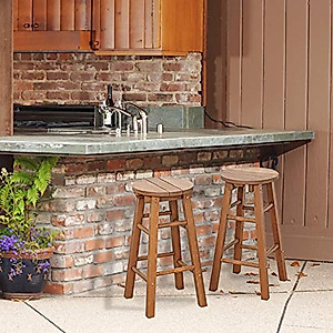 Furinno FG17629 Tioman Outdoor Hardwood Patio Furniture Promo Arch Bar Stool (Set of 2), Natural