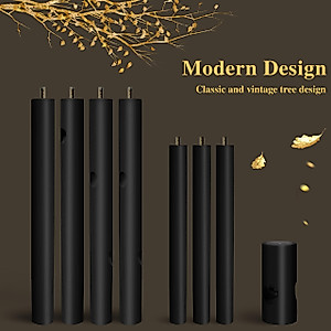 Z&L HOUSE Coat Racks Free Standing, Simple Solid Wooden Coat Tree, 8 Hooks and Adjustable Size Coat Hanger Stand, Used in the Office Bedroom Living Room to Hang Clothes, Hat, Bag Black