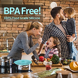 Silicone Lids for Food Storage - Silicone Bowl Covers BPA Free Silicone Suction Lids Silicone Microwave Cover Silicone Pot Covers for Cups Pots Pans Oven Fridge