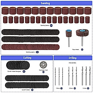 346pcs Rotary Tool Accessories Kit, HARDELL Power Rotary Tool Bits 1/8-inch Diameter Shanks Universal Fitment for Easy Cutting, Grinding, Sanding, Sharpening, Carving and Polishing