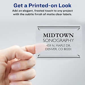 Avery Printable Shipping Labels with Sure Feed, 2" x 4", Matte Clear, 500 Blank Mailing Labels (5663)