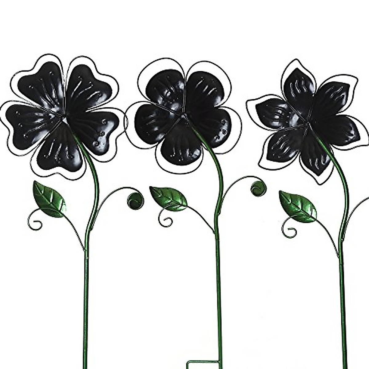 Garden Stake Outdoor Plant Pick Cute Metal Flower Stick Art Ornament Decor Lawn Yard Patio,3 Set