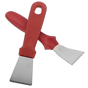 KOMBIUDA 2pcs Kitchen Cleaning Tools Wallpaper Scraper Scrapers for Ovens Stoves Snow Frost Remover Tool Griddle Scraper Tool Kitchen Cleaning Scraper Paint Scraper Red 420 Stainless Steel