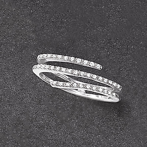 Ross-Simons RS Pure 0.10 ct. t.w. Diamond Bypass Ring in Sterling Silver. Size 9