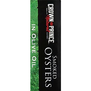 Crown Prince Natural Smoked Oysters in Pure Olive Oil, 3 Ounce