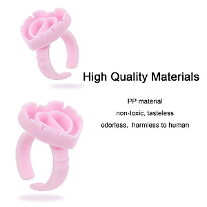 ZXMFDZ 100PCS Glue Rings Lash Rings for Glue Glue Rings for Eyelash Extensions Eyelash Glue Holder Lash Glue Rings Smart Glue Cups Pink