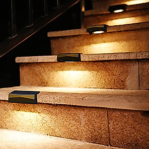 JOFIOS Solar Deck Lights Outdoor, 7 Colors Solar Step Lights LED Waterproof Solar Pool Side Lights Fence Lights Stair Light for Railing, Deck, Patio,Yard (6 Pack)