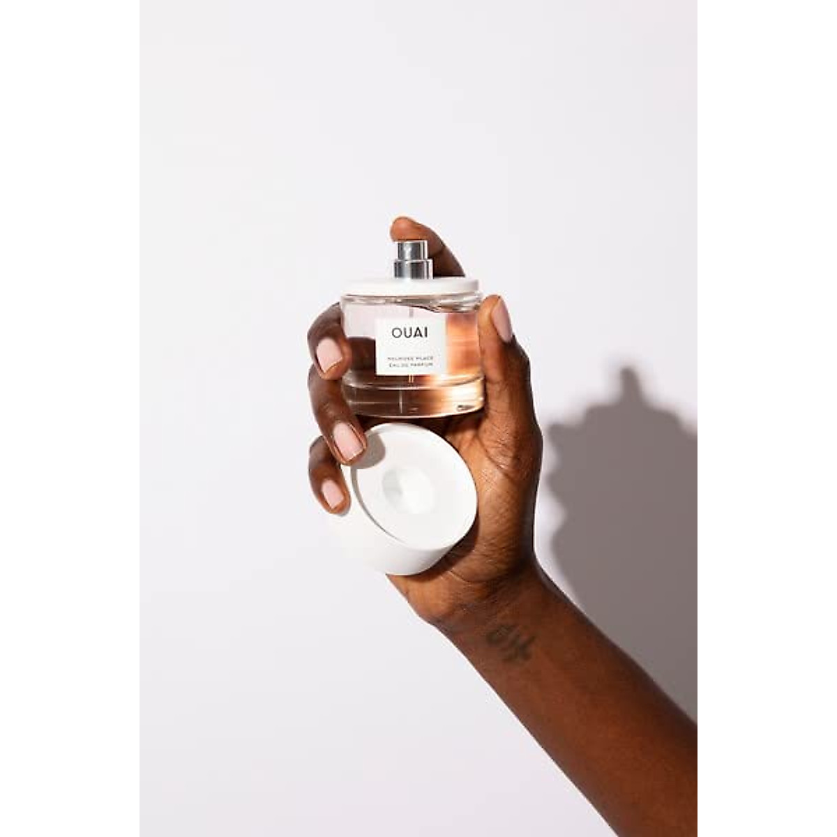 OUAI Melrose Place Eau de Parfum. An Elegant Perfume Perfect for Everyday Wear. The Fresh Floral Scent has Notes of Champagne, Bergamot and Rose, and Delicate Hints of Cedawrood and Lychee (1.7 oz)