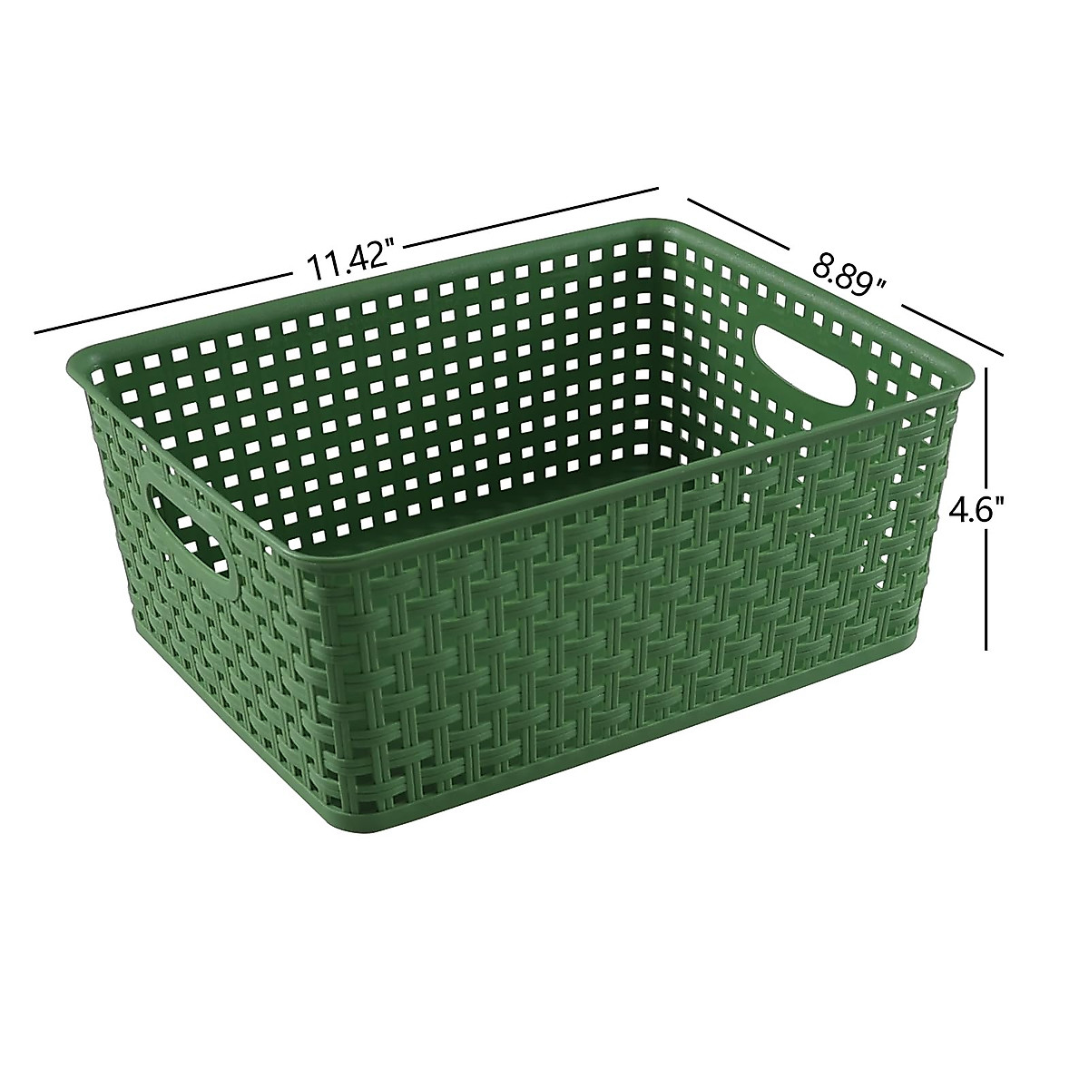 Taysisiter Plastic Weave Storage Basket, Plastic Storage Shelf Basket, 4 Packs